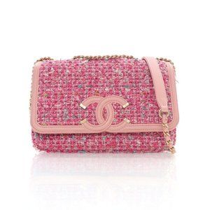 CHANEL | Bags | Chanel Medium Pink Tweed Cc Filigree Flap | Poshmark